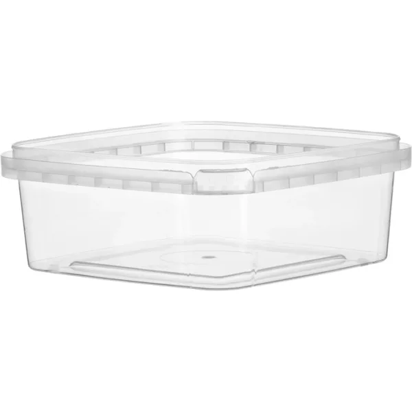 Buy Now - Elfe Plastik 8 oz Secure Square Container, Clear | Bulk Pack ...